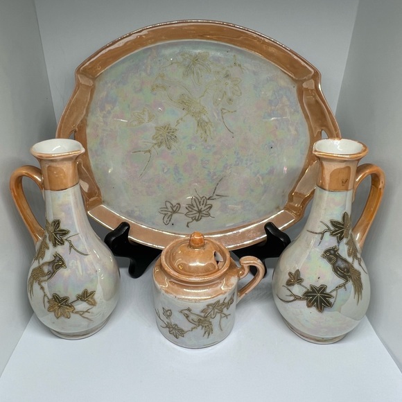 Nippon Lusterware | Dining | Art Deco Nippon Lusterware Bird Cardinal 3 ...